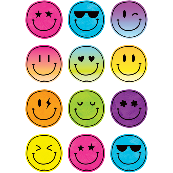 Brights 4Ever Smiley Faces Mini Accents - TCR6934 | Teacher Created ...