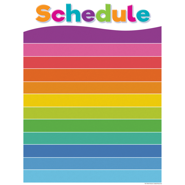 Colorful Schedule Write-On/Wipe-Off Chart - TCR7108 | Teacher Created ...