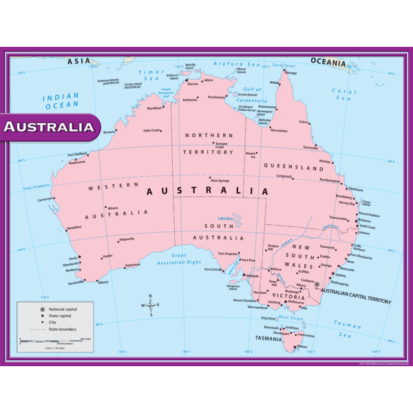 Australia Map Chart - TCR7653 | Teacher Created Resources