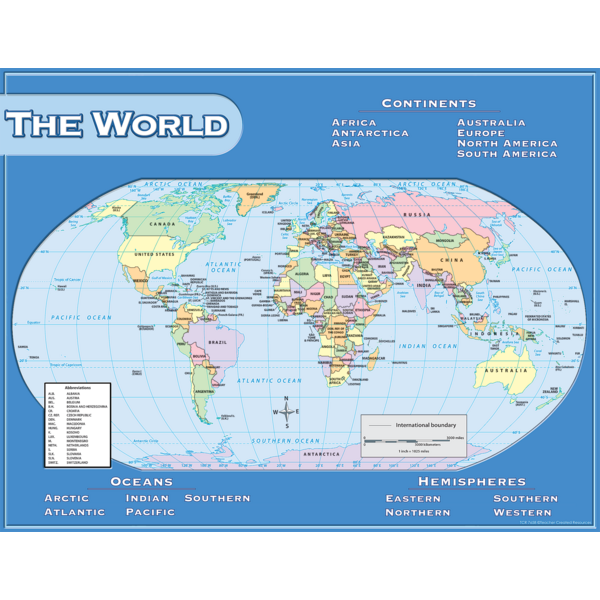 World Map Chart - TCR7658 | Teacher Created Resources