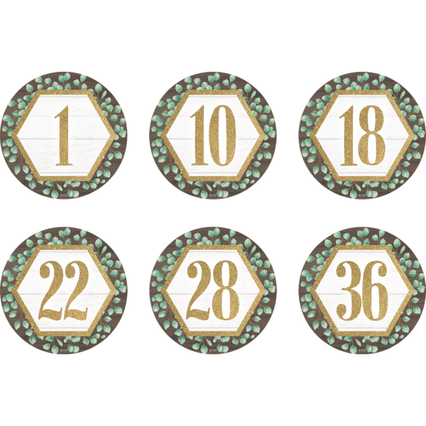 Spot On Floor Markers Eucalyptus Numbers 1-36 - 4" - TCR77532 | Teacher ...