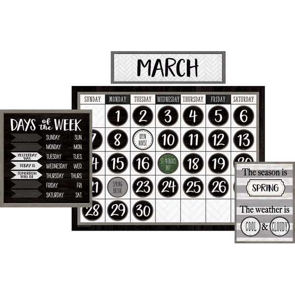 Modern Farmhouse Calendar Bulletin Board - TCR8504 | Teacher Created ...