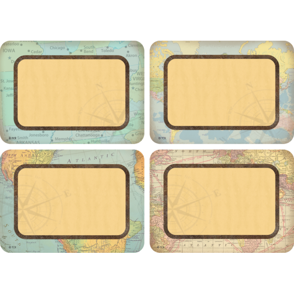 Travel the Map Name Tags/Labels - Multi-Pack - TCR8574 | Teacher ...