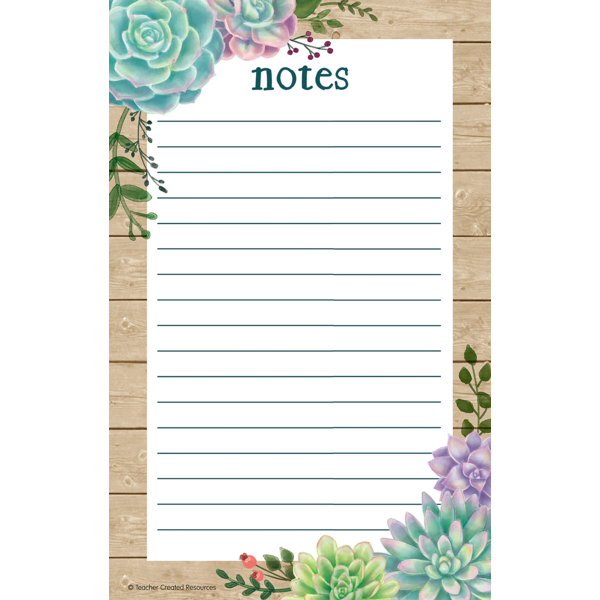 Rustic Bloom Notepad - TCR8595 | Teacher Created Resources