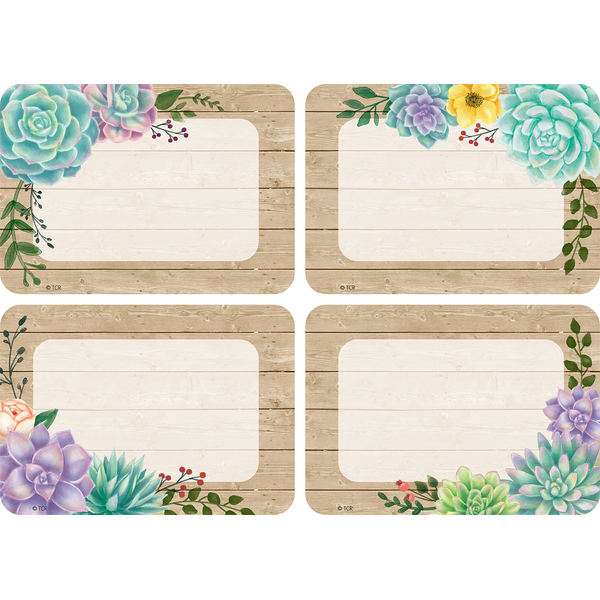 Rustic Bloom Name Tags/Labels - Multi-Pack - TCR8596 | Teacher Created ...