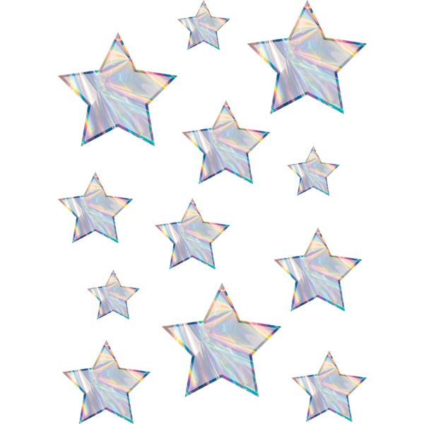 Iridescent Stars Accents - Assorted Sizes - TCR8666 | Teacher Created ...