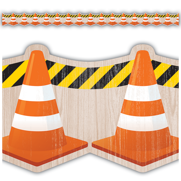 Under Construction Cones Die-Cut Border Trim - TCR8741 | Teacher ...