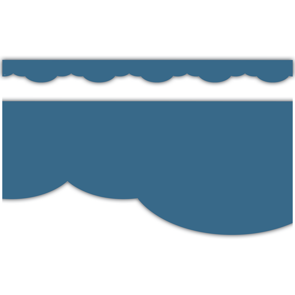 Slate Blue Fancy Scallops Border Trim - TCR9135 | Teacher Created Resources