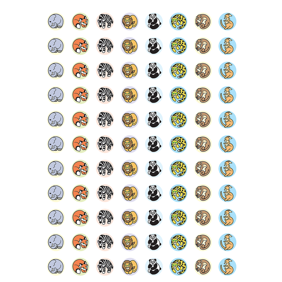 Zoo Animals Mini Stickers - TCR4080 | Teacher Created Resources