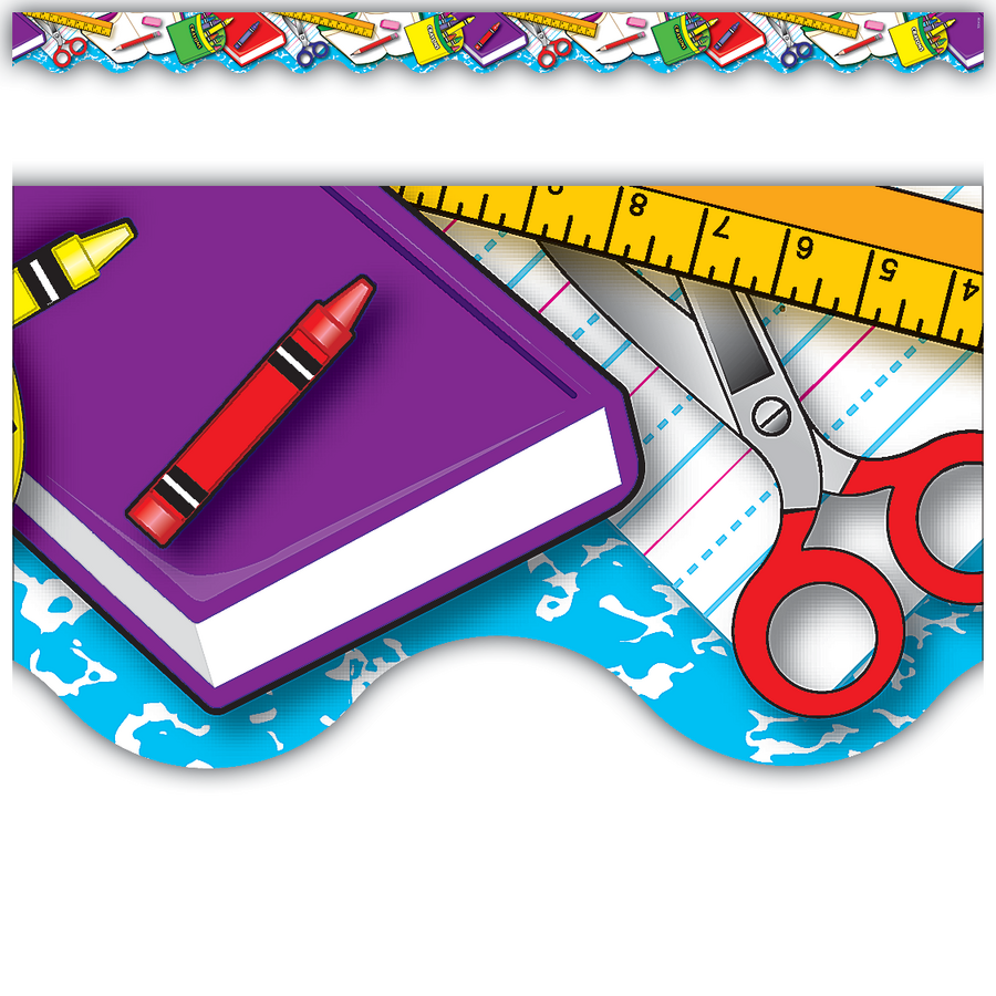 School Tools Scalloped Border Trim - TCR4126 | Teacher Created Resources