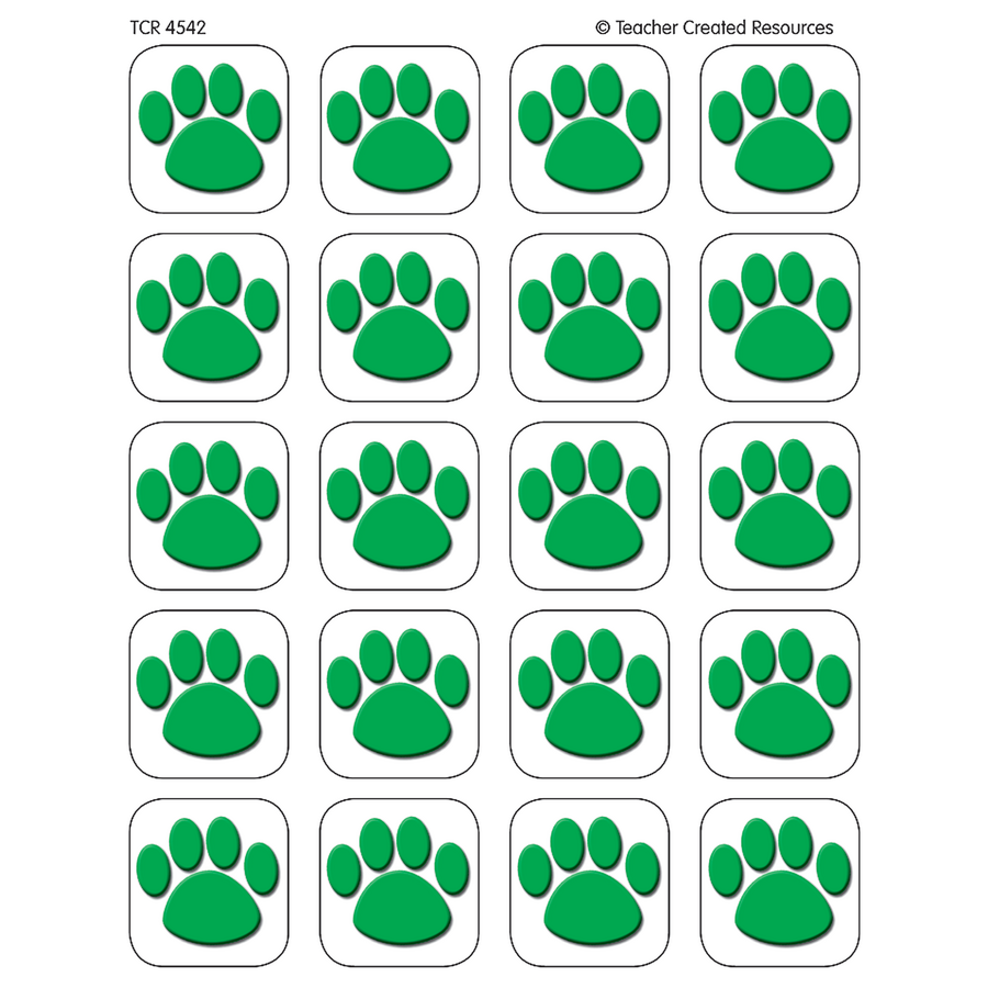Green Paw Prints Stickers - TCR4542 | Teacher Created Resources