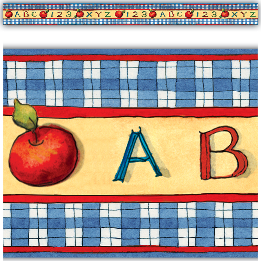 ABC 123 Plaid Straight Border Trim from Susan Winget - TCR4691 ...