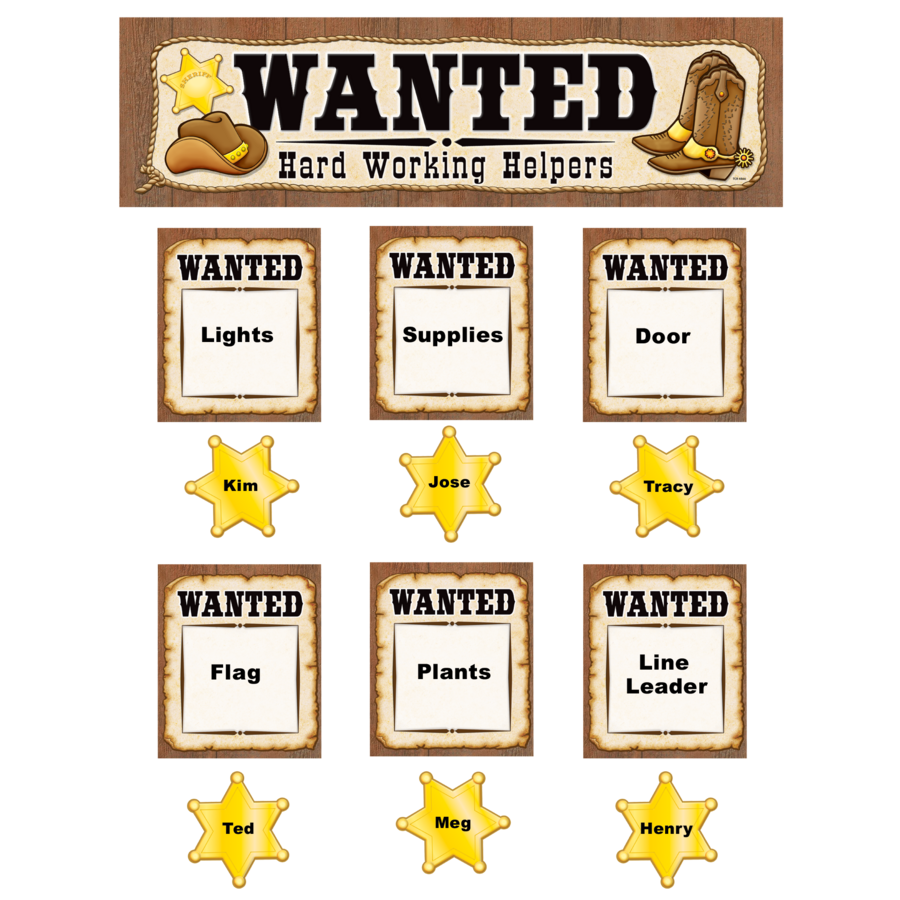 Wanted: Western Helpers Mini Bulletin Board - TCR4866 | Teacher Created ...