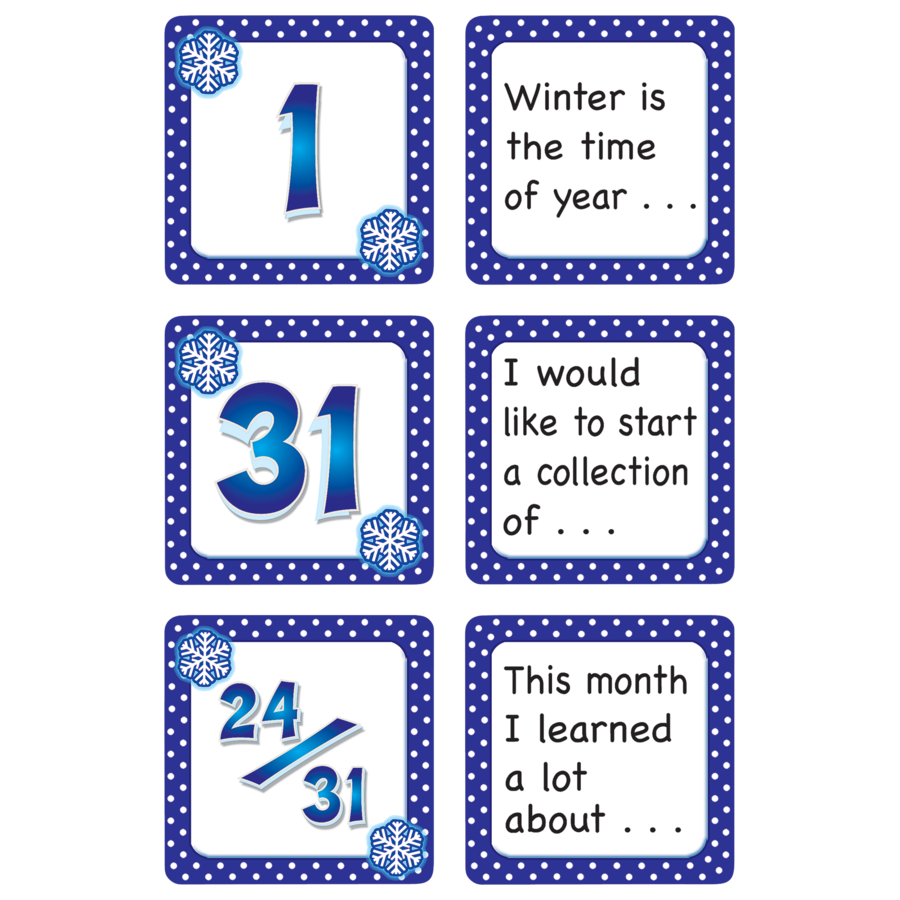 January Polka Dots Calendar Days/Story Starters - TCR5075 | Teacher ...