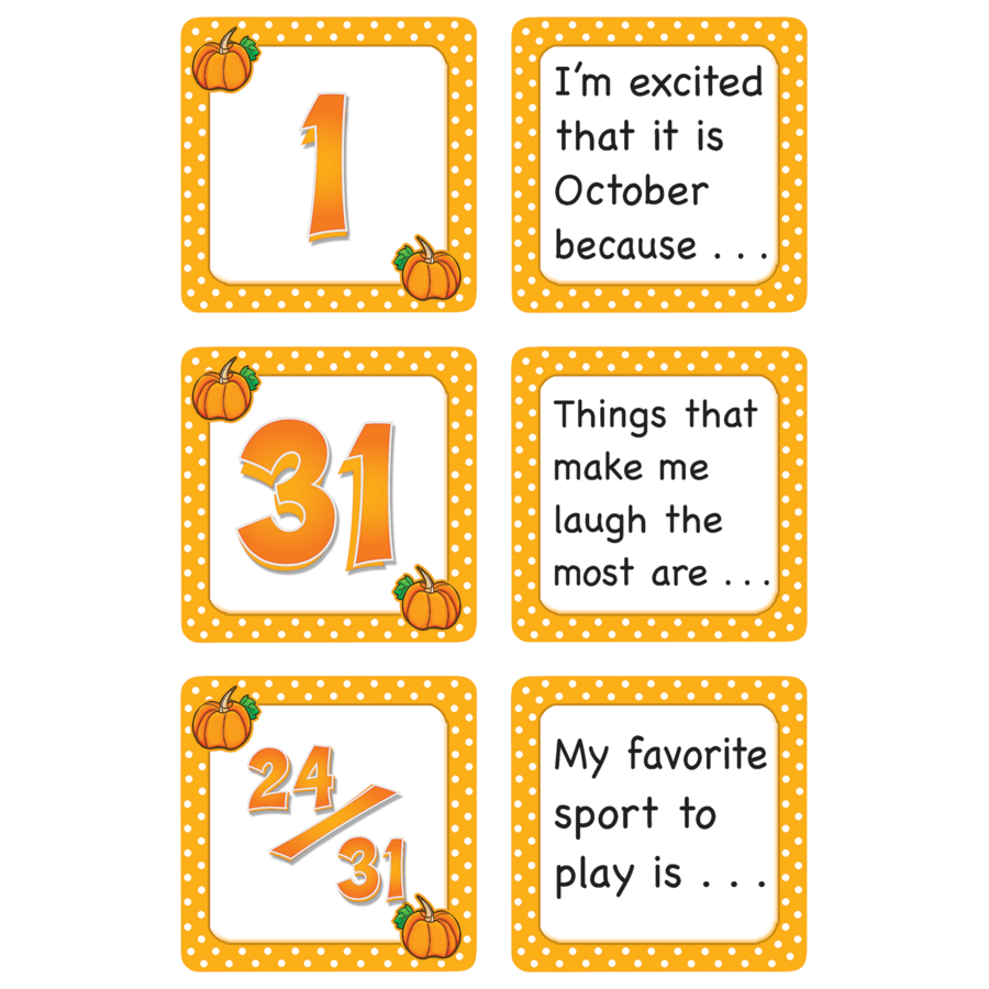 October Polka Dots Calendar Days/Story Starters - TCR5084 | Teacher ...