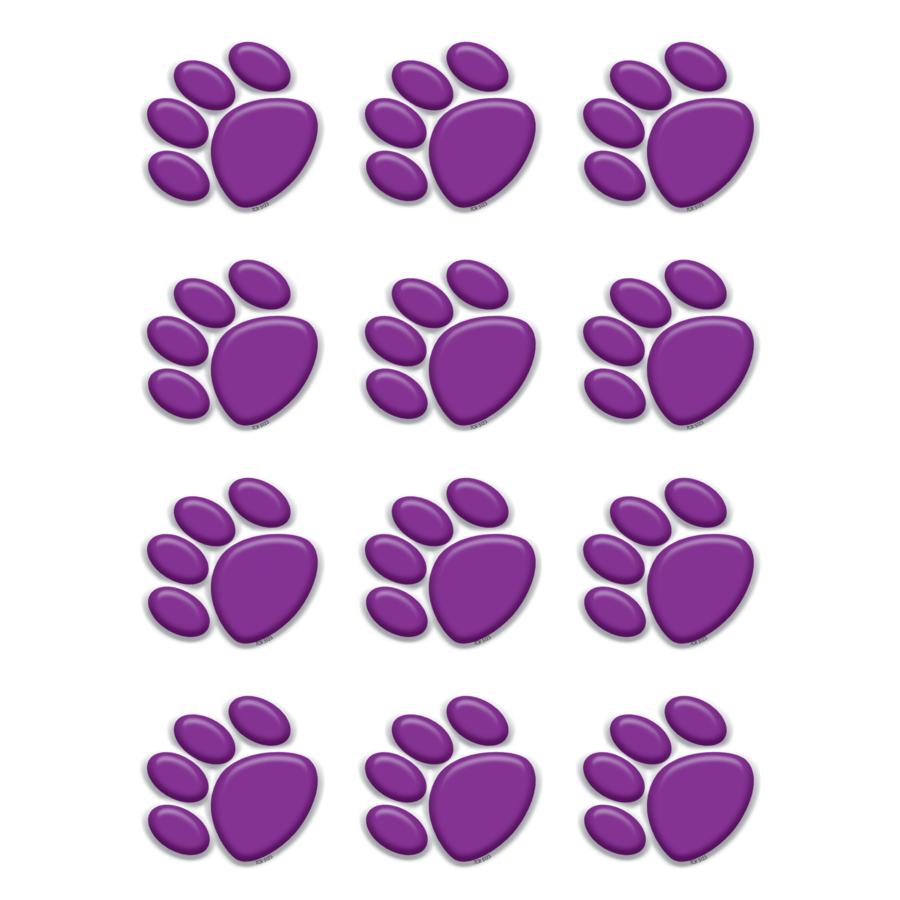 Purple Paw Prints Mini Accents - TCR5123 | Teacher Created Resources