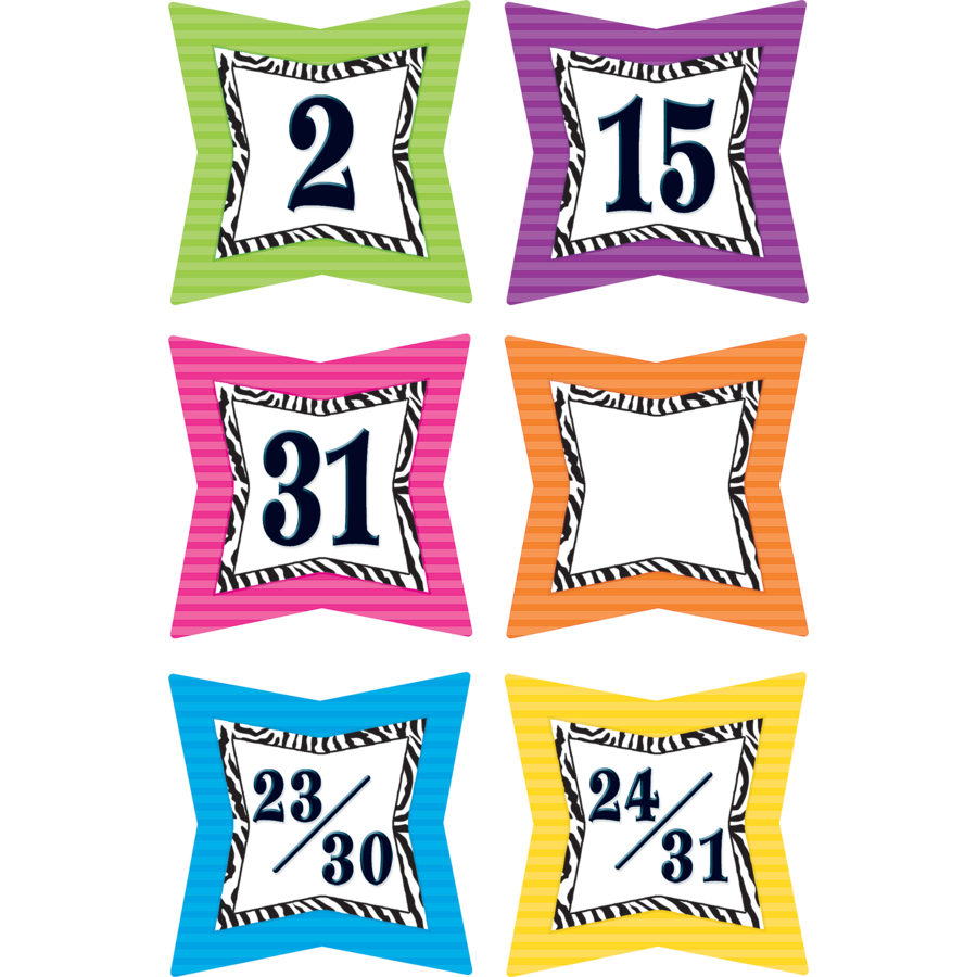 Colorful Zebra Prints Calendar Days - TCR5213 | Teacher Created Resources