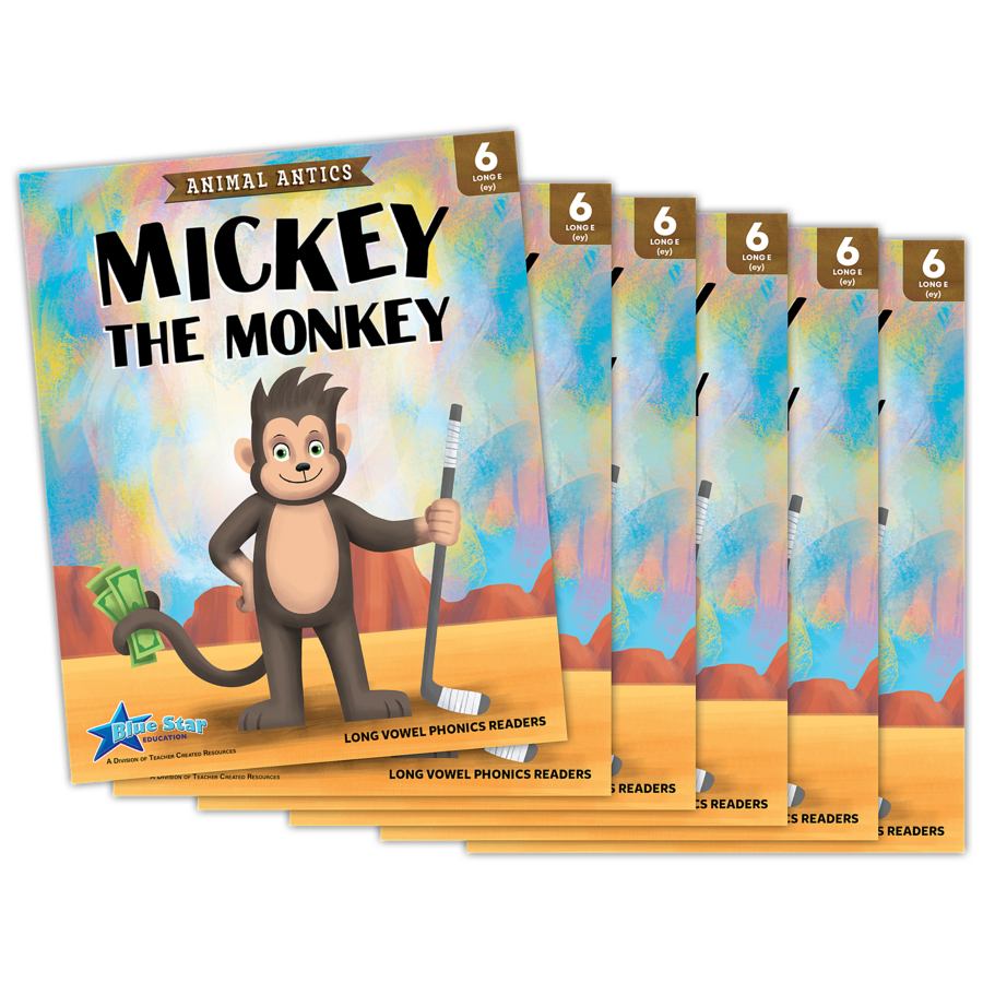 Animal Antics: Mickey the Monkey - Long e Vowel Reader - 6 Pack ...