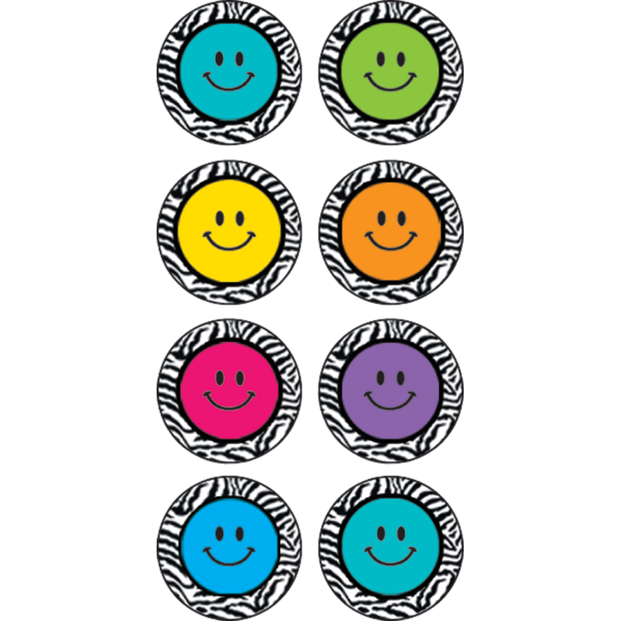 Zebra Happy Faces Mini Stickers - TCR5396 | Teacher Created Resources