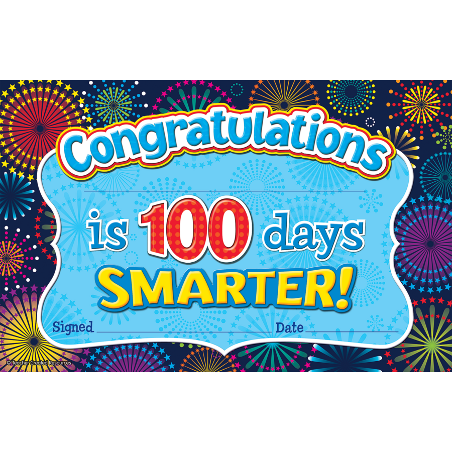 Fireworks 100 Days Smarter Awards Tcr5425 Teacher Created Resources
