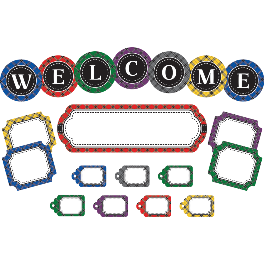Plaid Welcome Mini Bulletin Board - TCR5437 | Teacher Created Resources