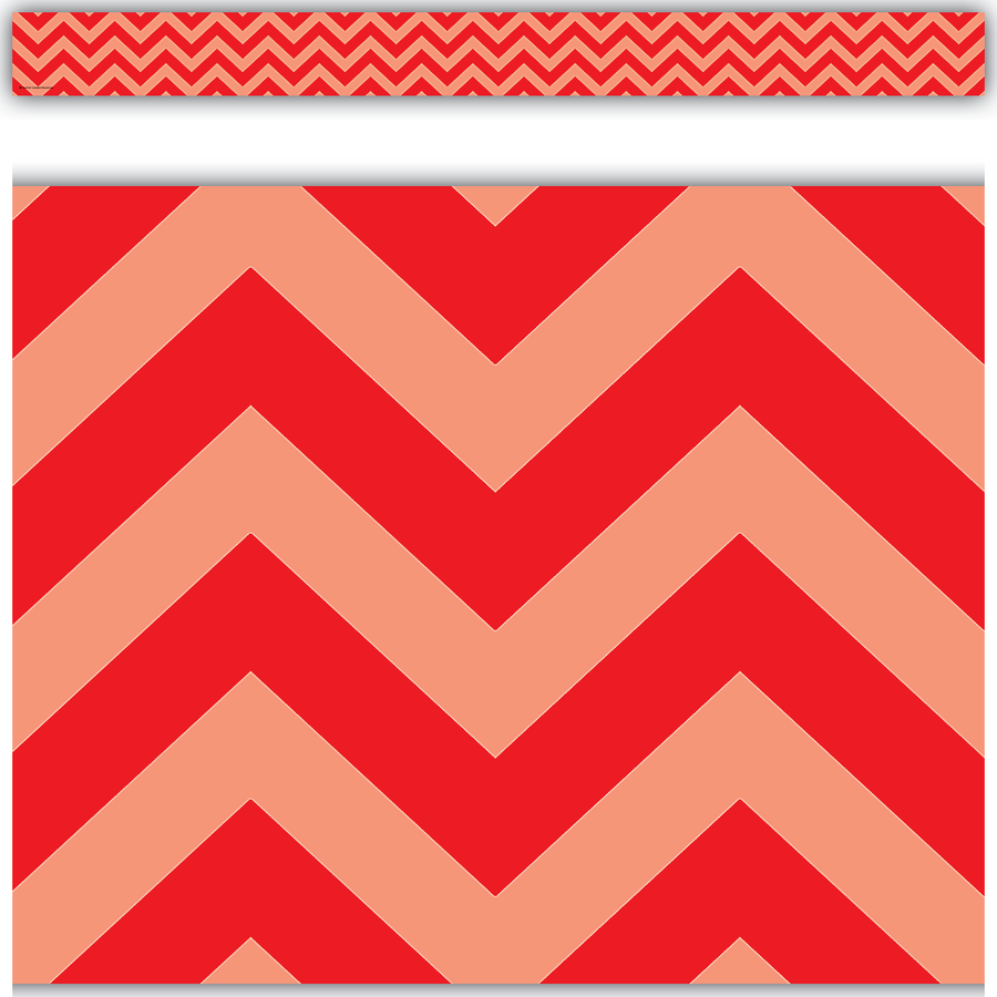 Red Chevron Straight Border Trim - TCR5522 | Teacher Created Resources