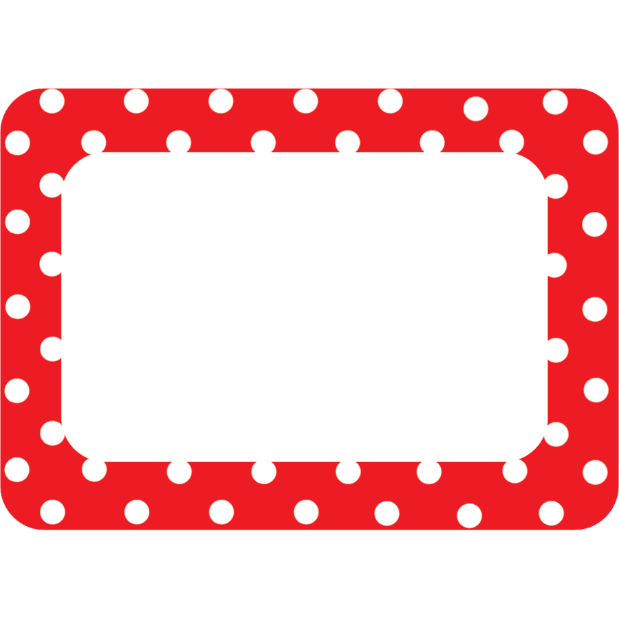 Red Polka Dots 2 Name Tags/Labels - TCR5539 | Teacher Created Resources