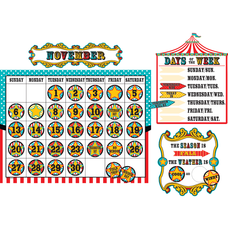 Carnival Calendar Bulletin Board Display Set - TCR5720 | Teacher ...