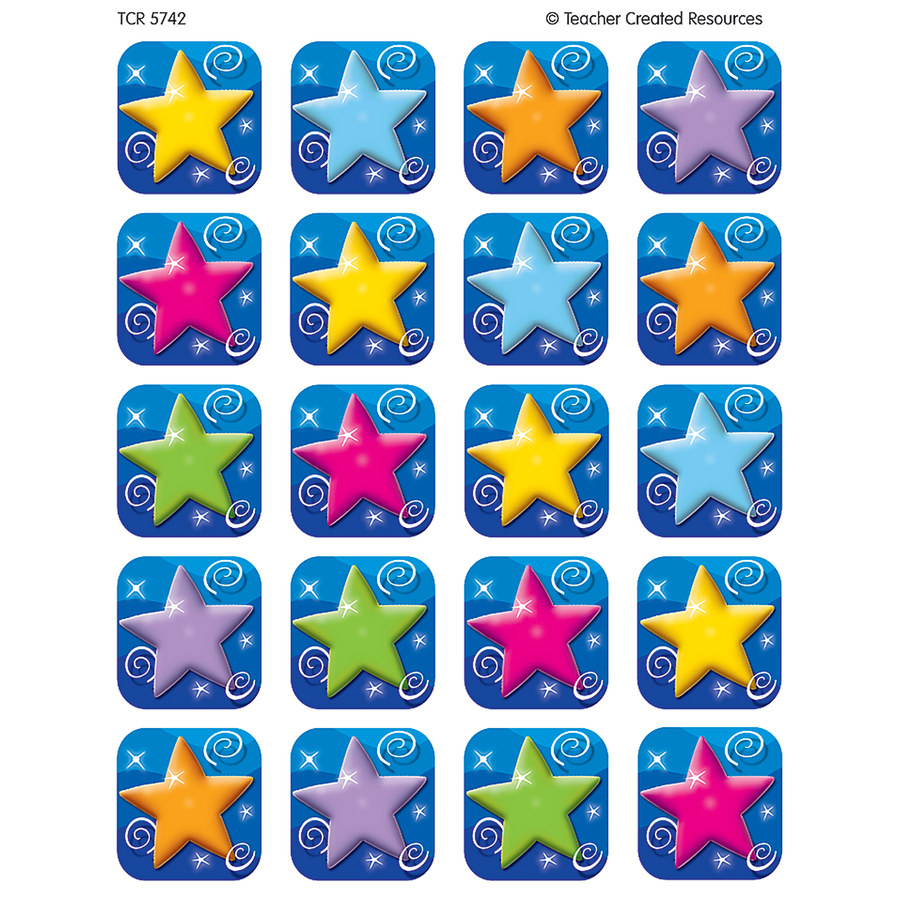 Colorful Stars Stickers - TCR5742 | Teacher Created Resources