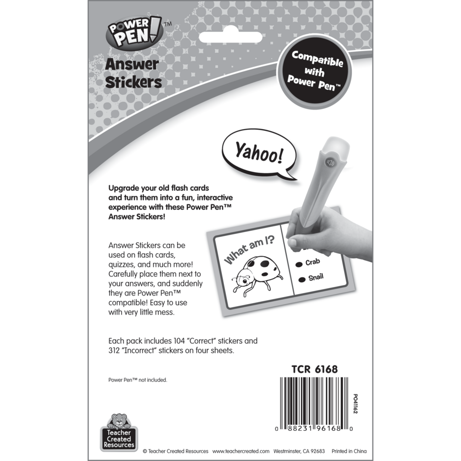Power Pen Learning Cards Answer Stickers - TCR6168 | Teacher Created ...