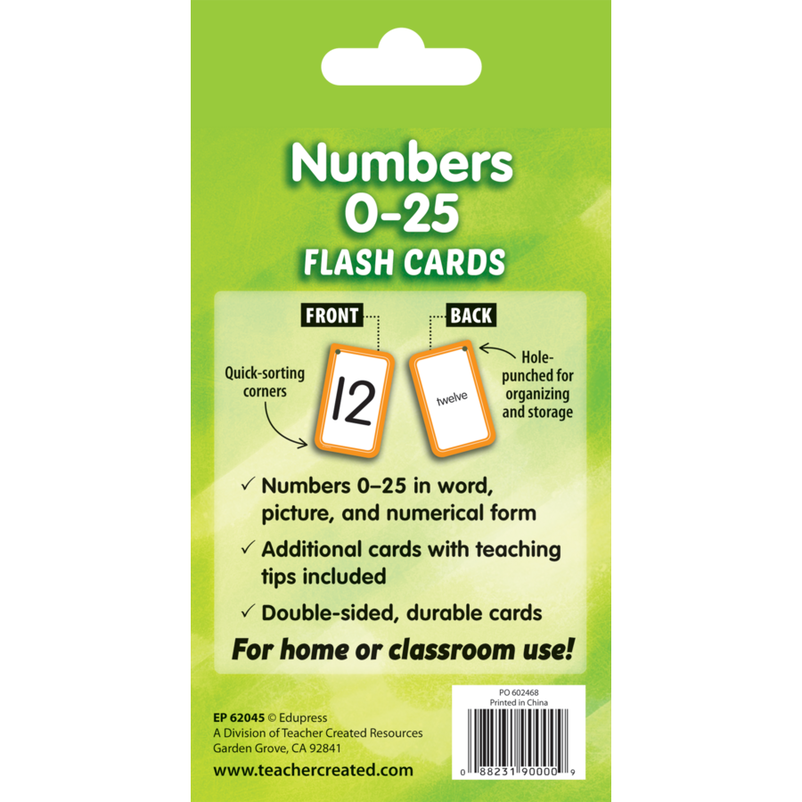 Numbers 0-25 Flash Cards - TCR62045 | Teacher Created Resources
