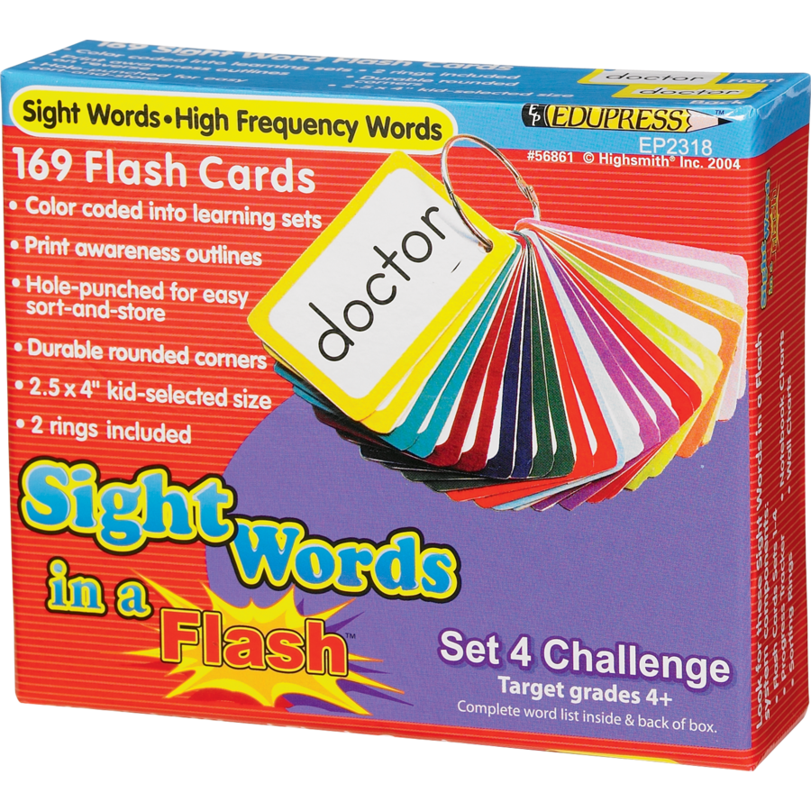 Sight Words in a Flash Cards Grades 4+ - TCR62318 | Teacher Created ...
