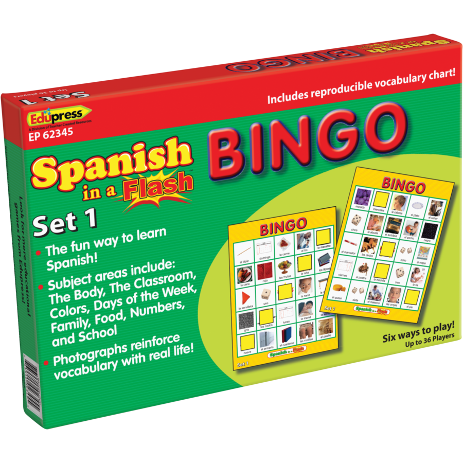 Spanish in a Flash Bingo Game Set 1 - TCR62345 | Teacher Created Resources