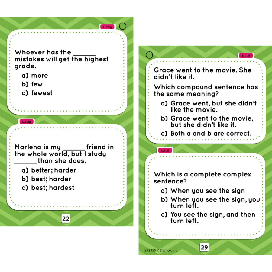Common Core Language Task Cards Grade 3 - TCR63351 | Teacher Created ...