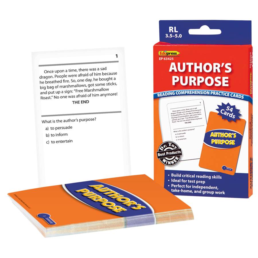 Author's Purpose Practice Cards Blue Level - TCR63425 | Teacher Created ...