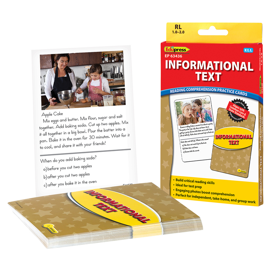 Informational Text Practice Cards Yellow Level - TCR63436 | Teacher ...