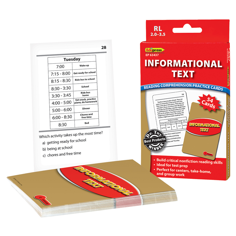 Informational Text Practice Cards Red Level - TCR63437 | Teacher ...