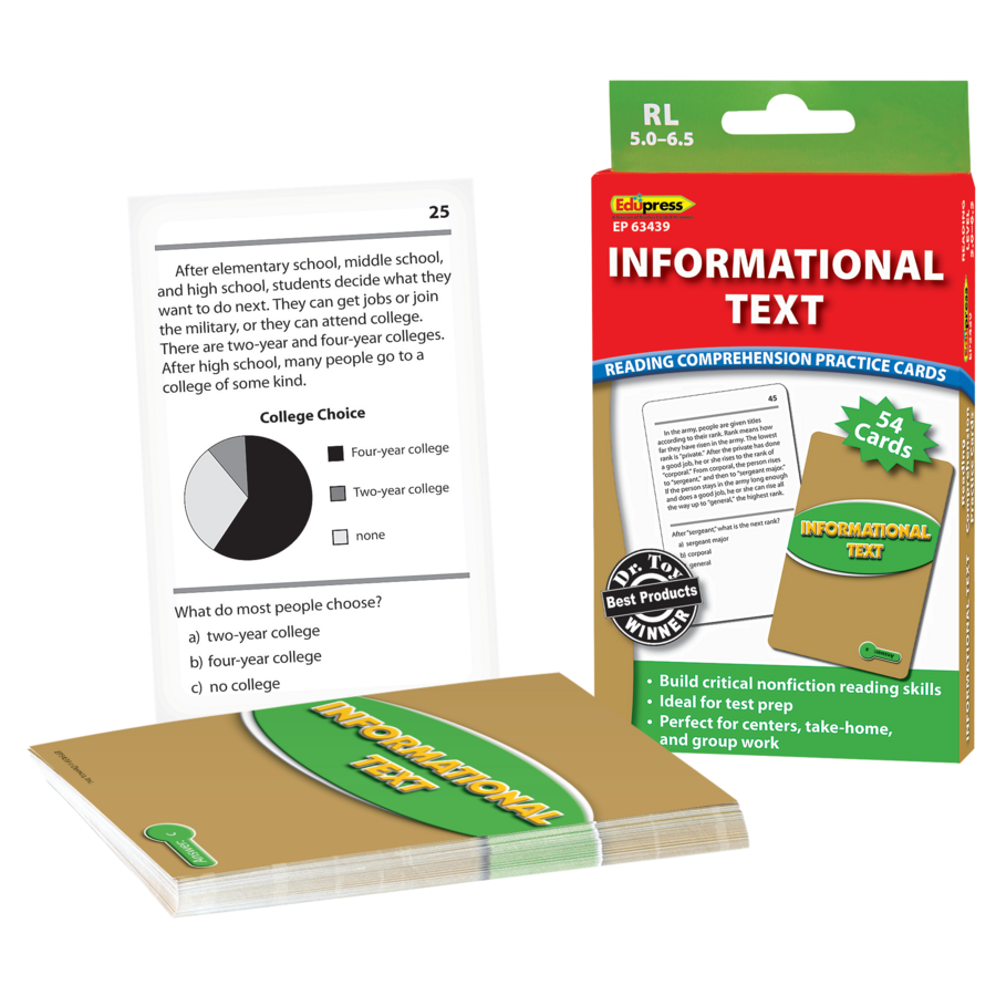 Informational Text Practice Cards Green Level - TCR63439 | Teacher ...