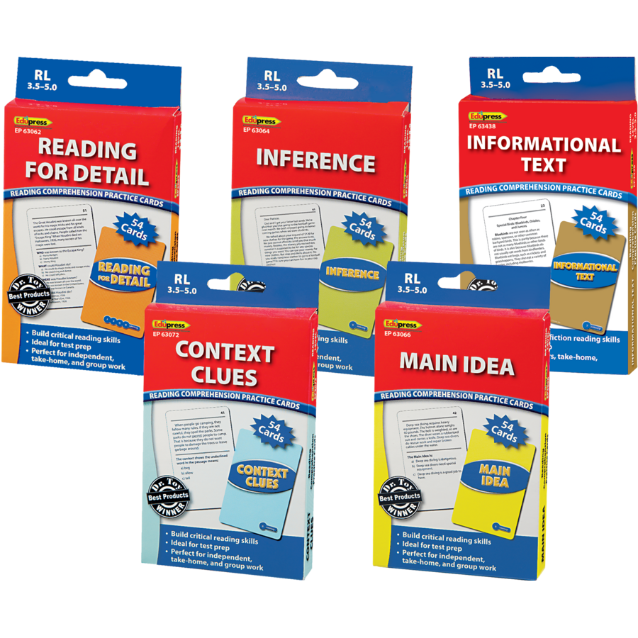 Reading Comprehension Cards 5-Pack Grades 4-5 - TCR68419 | Teacher ...