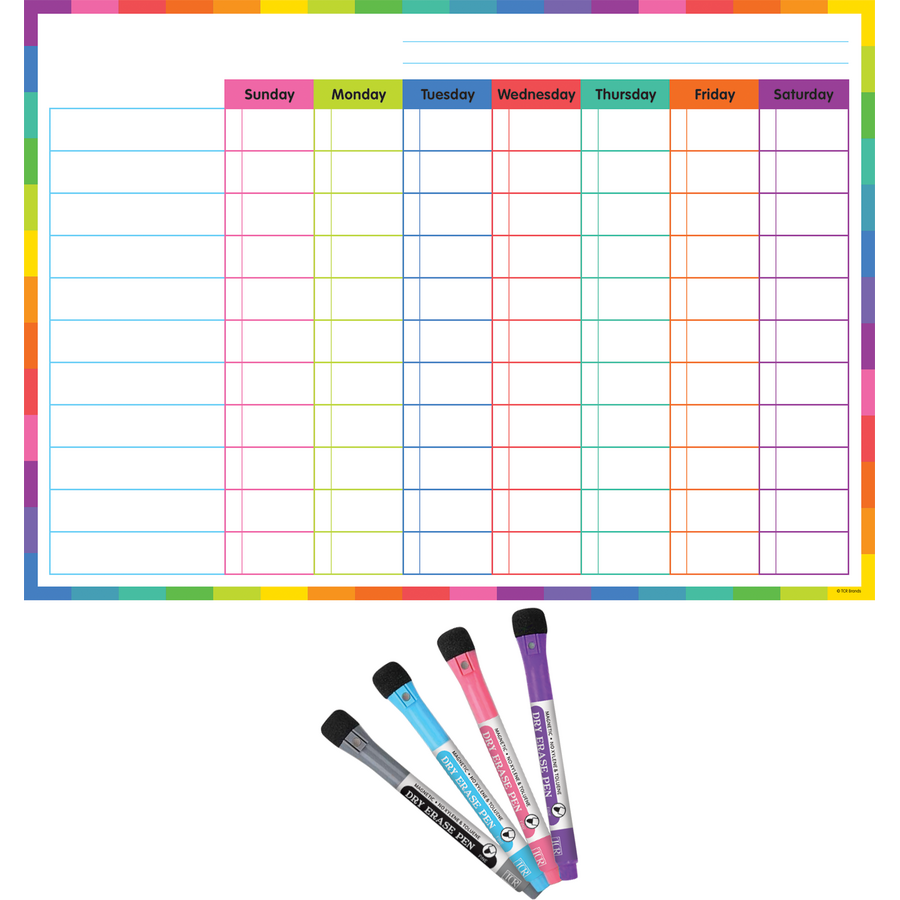 Colorful Dry-Erase Magnetic Task Chart - TCR71001 | Teacher Created ...