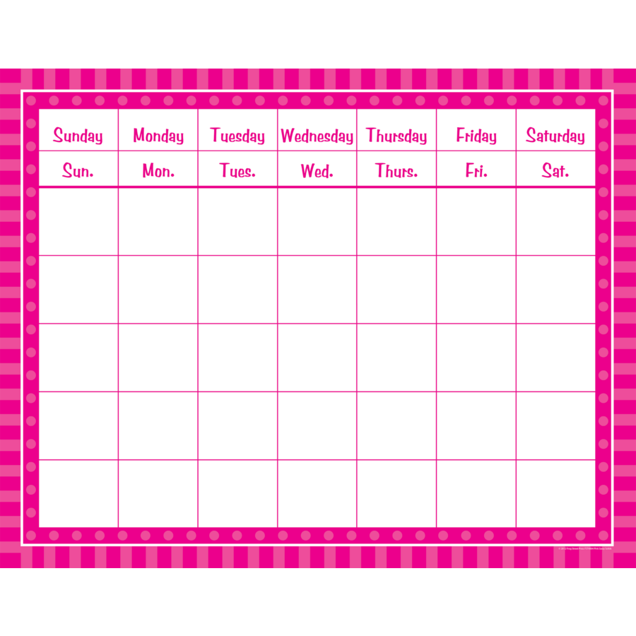 Pink Sassy Solids Calendar Grid - TCR74804 | Teacher Created Resources