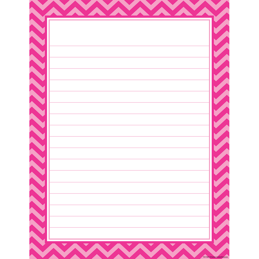 Hot Pink Chevron Lined Chart - TCR7580 | Teacher Created Resources