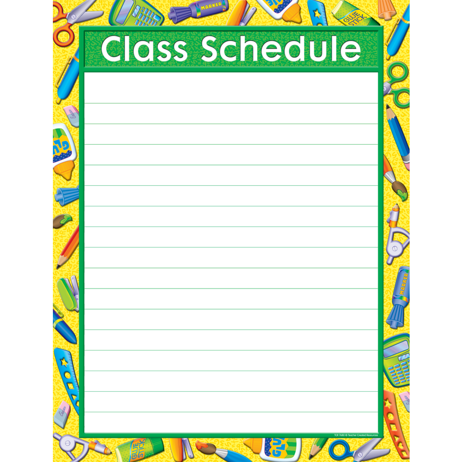 Tools for School Class Schedule Chart - TCR7680 | Teacher Created Resources