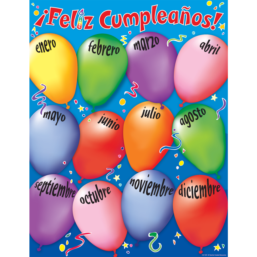 Happy Birthday (Spanish) Chart - TCR7691 | Teacher Created Resources