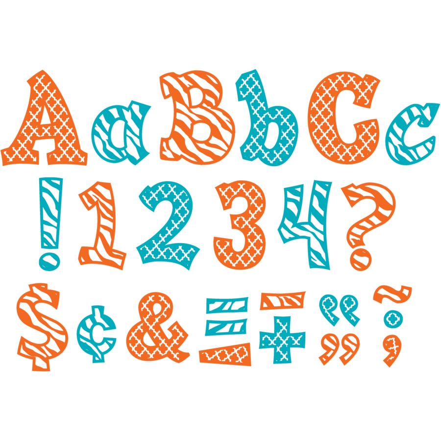 Orange and Teal Wild Moroccan 3" Sassy Font Letters - TCR77135 ...