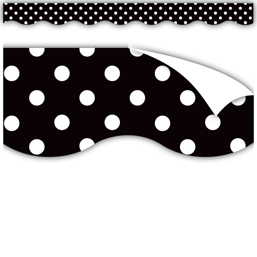 Clingy Thingies Black Polka Dots Scalloped Borders - TCR77338 | Teacher ...