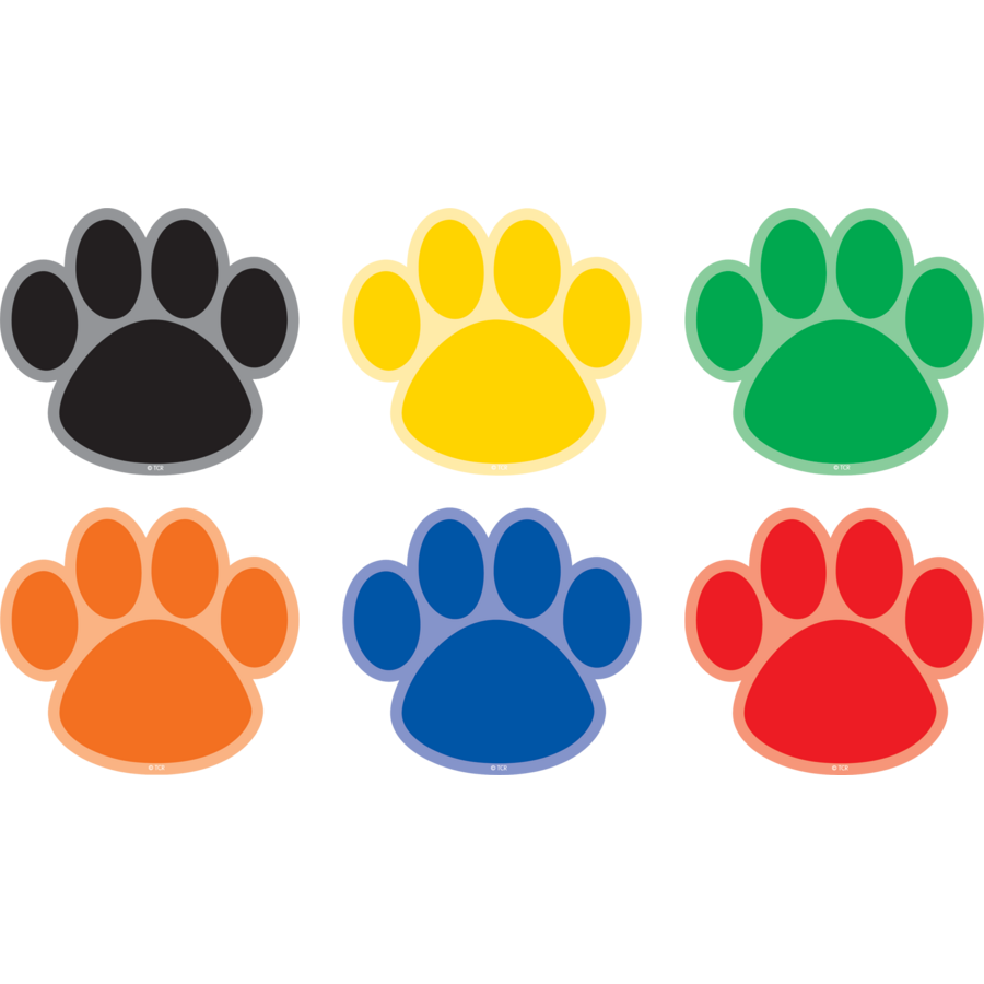 Spot On Carpet Markers Paw Prints - 4" - TCR77380 | Teacher Created ...