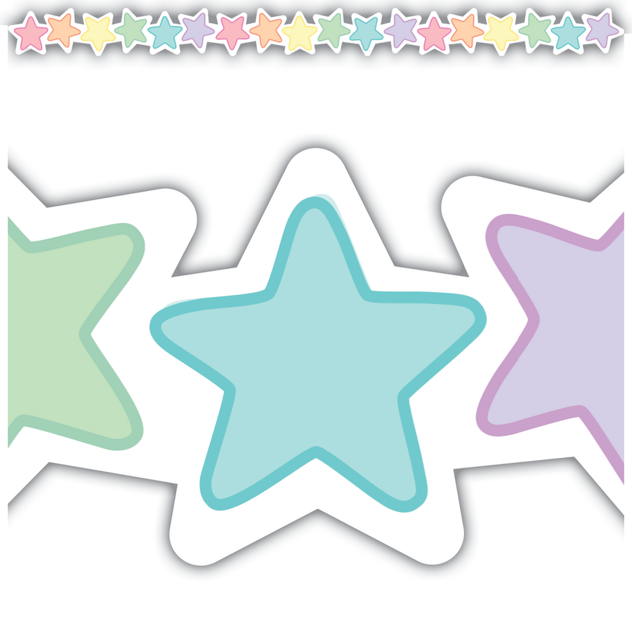 Pastel Pop Stars Die-Cut Border Trim - TCR8432 | Teacher Created Resources