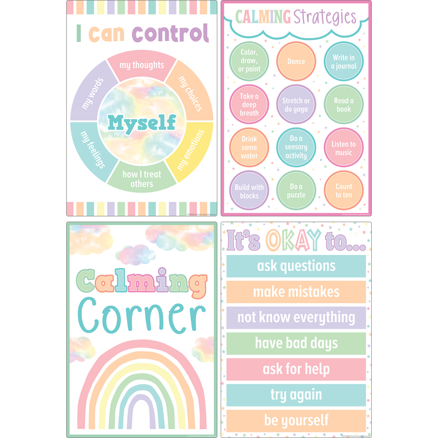 Pastel Pop Calming Strategies Small Poster Pack - TCR8439 | Teacher ...