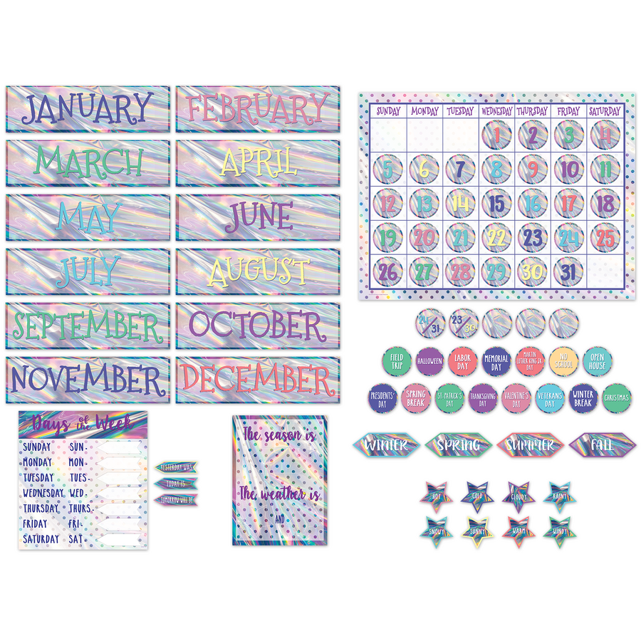 Iridescent Calendar Bulletin Board Display - TCR8678 | Teacher Created ...